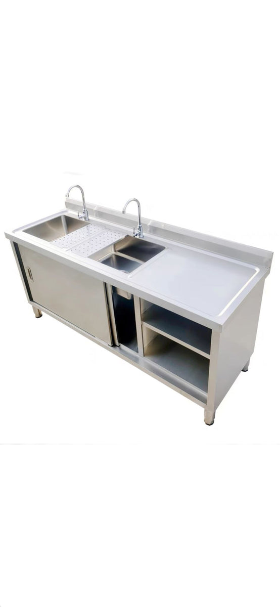 Double Sink with Cabinet – Superior Kitchen Equipment