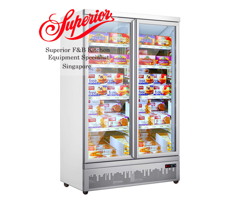2 Door White Glass Chiller Display – Superior Kitchen Equipment