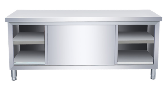 Stainless Steel Table with Sliding Cabinet – Superior Kitchen Equipment
